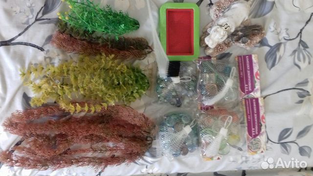 Аквариумные фильтры, компрессор, грунт, растения