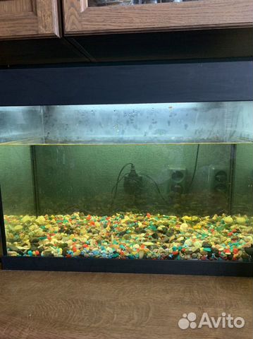 Аквариум 85л с грунтом